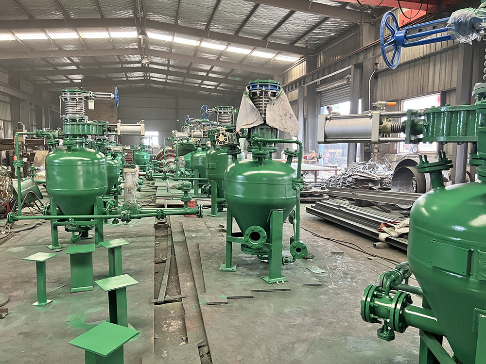 Positive Pressure Dense Phase Pneumatic Conveying Bin Pump Pneumatic Conveyor For Dolomite / Fly ...